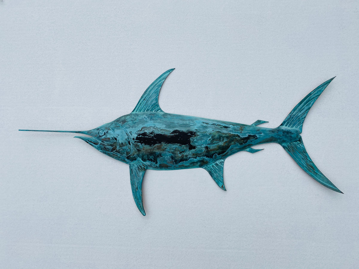 Swordfish Wall Hanging, Copper Artwork, The Copperworks of Martha's ...